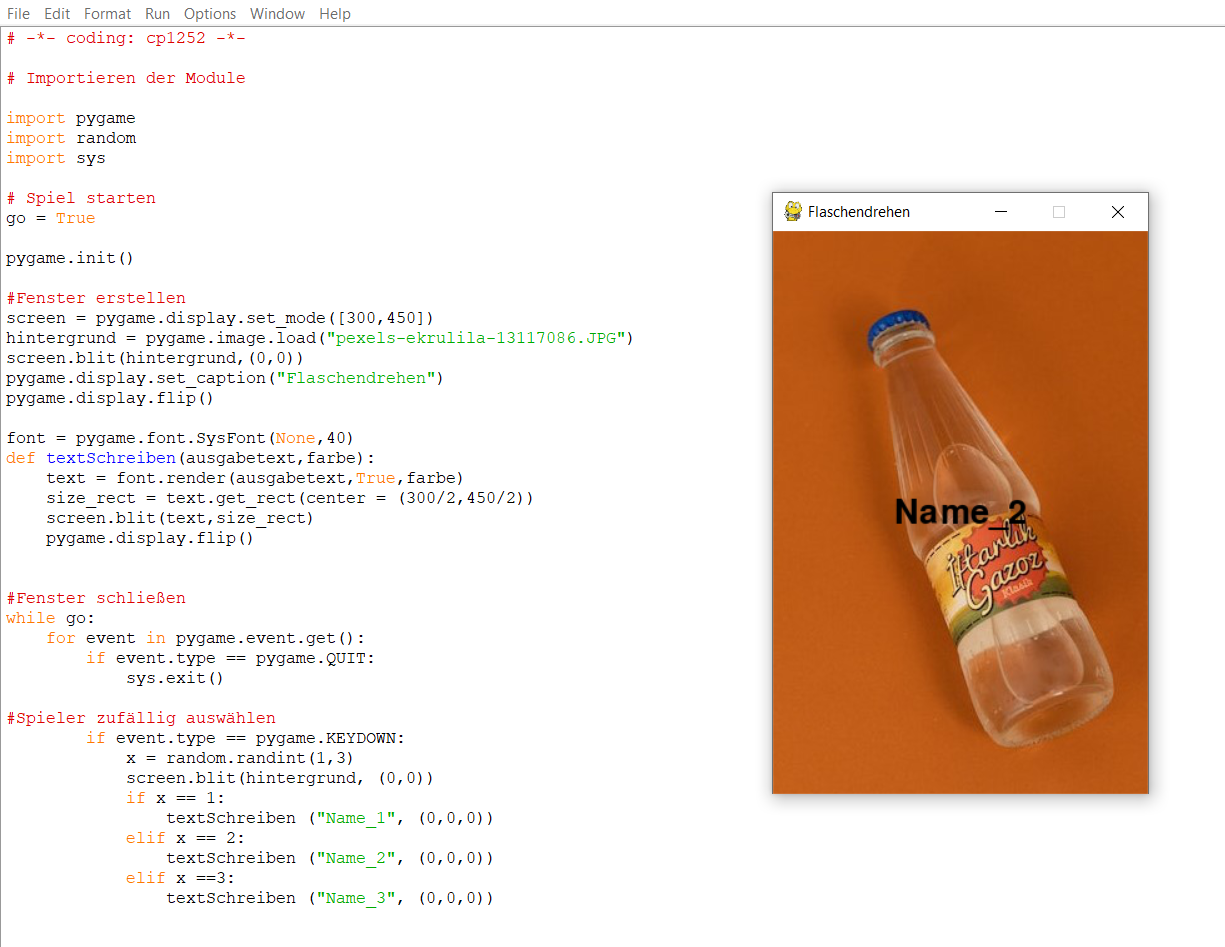 Lezi MINTzi: Flaschendrehen als Computerspiel - Programmieren mit Python | Webakademie